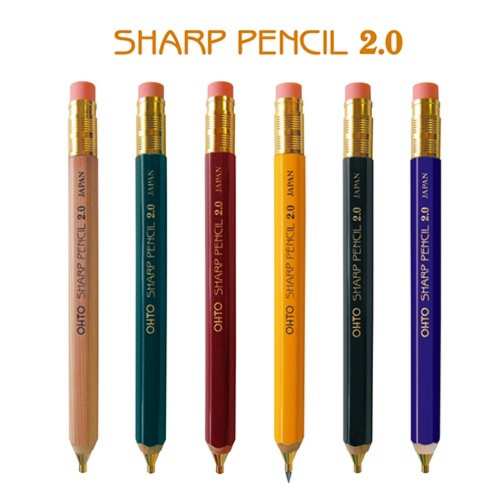 Ohto Wooden Mechanical Pencil, Sharpener & Leads - 2.0 mm – Bumbo ...